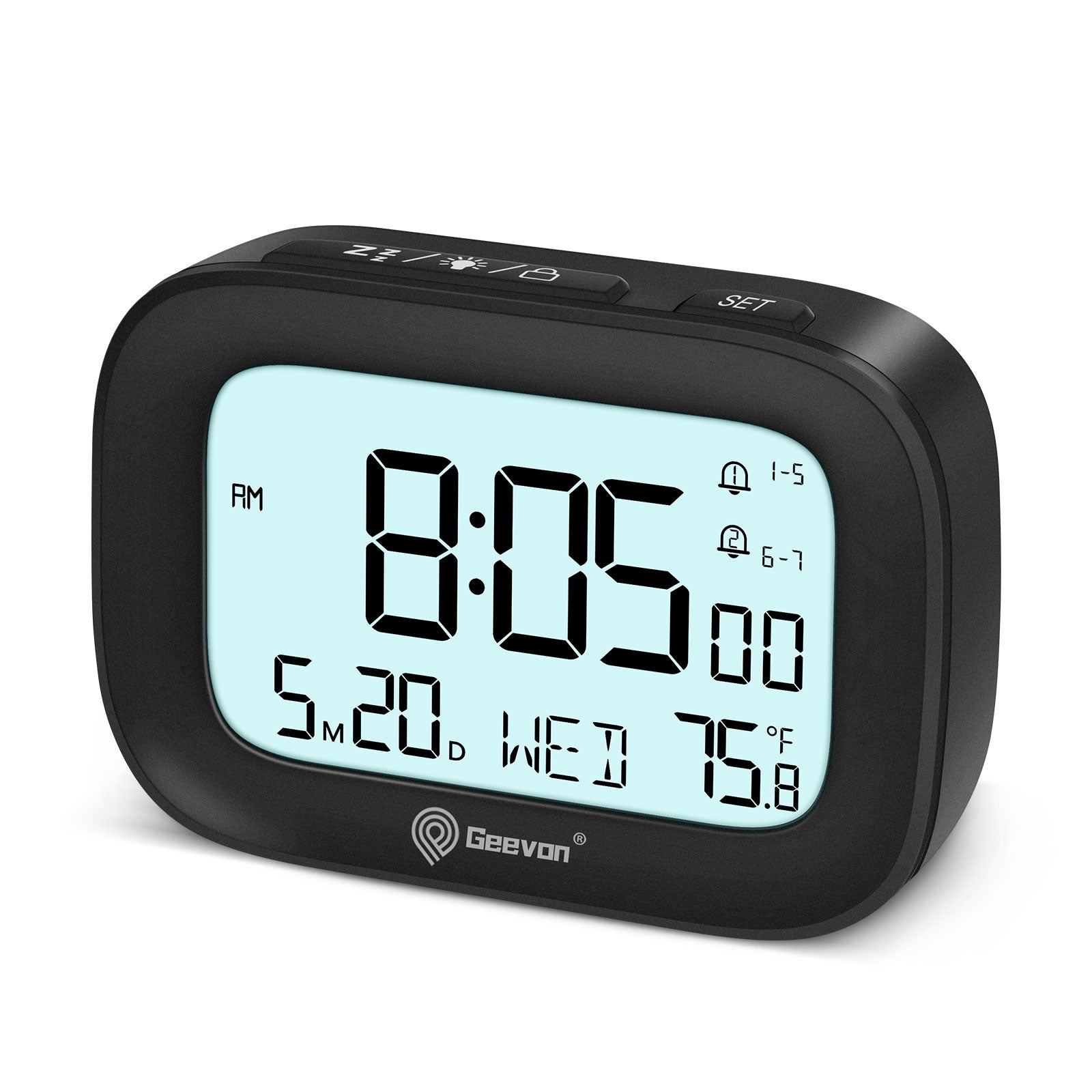 Geevon Small Travel Alarm Clock, Digital Alarm Clocks for Bedrooms Hom ...