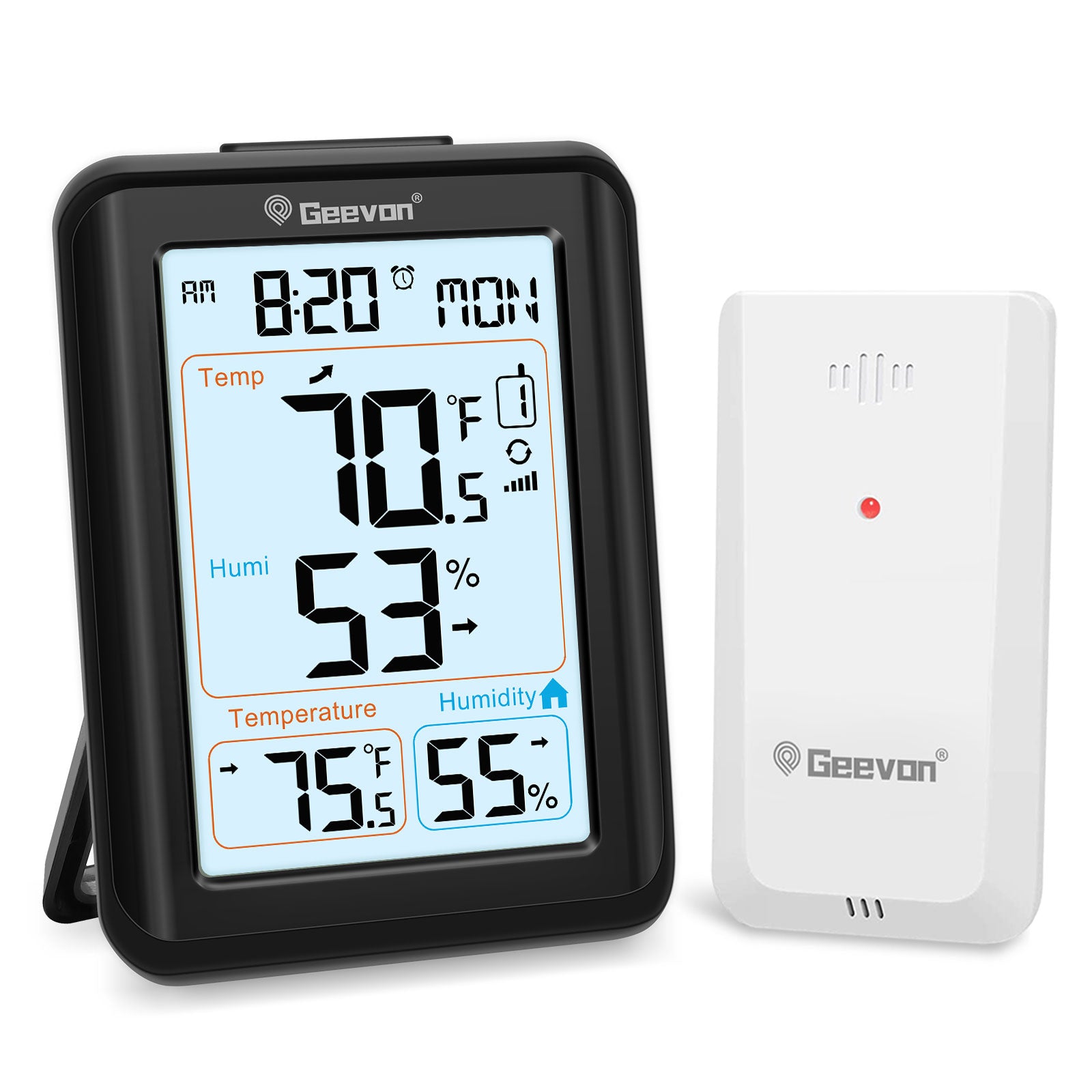 Geevon Indoor Outdoor Thermometer Wireless, Digital Temperature & Humi ...
