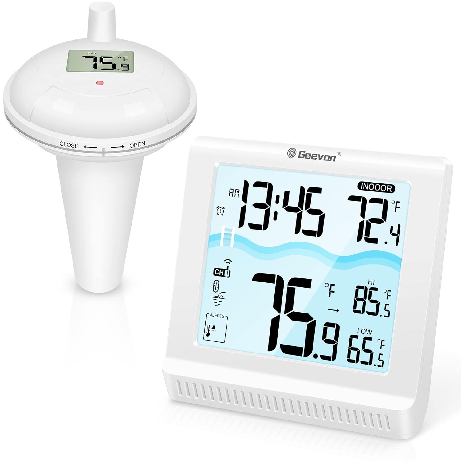 Geevon Digital Pool Thermometer Floating Easy Read, Remote Digital Poo ...